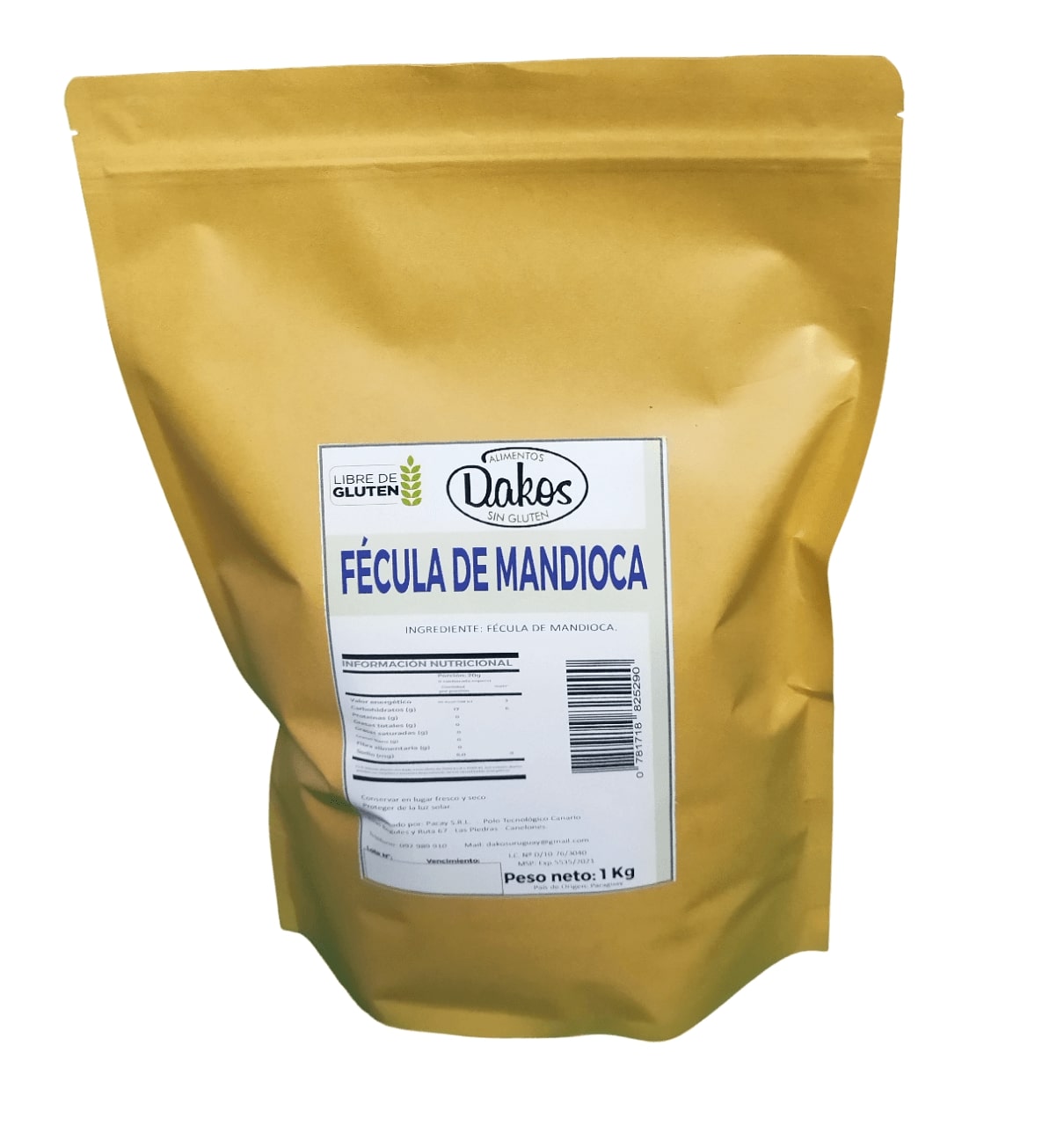 FECULA DE MANDIOCA - 1 kg - Dakos Alimentos Libres de Gluten
